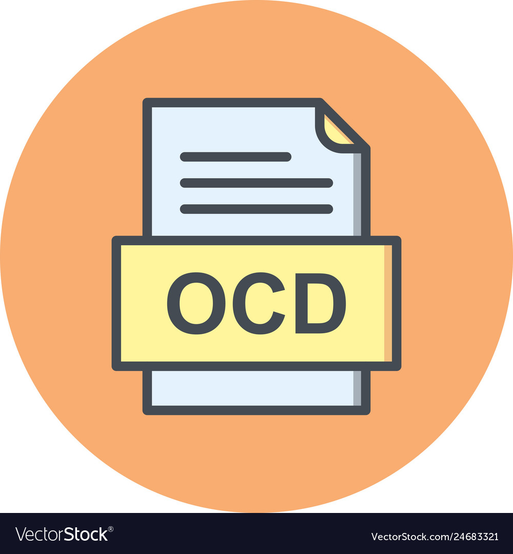 Ocd file document icon Royalty Free Vector Image