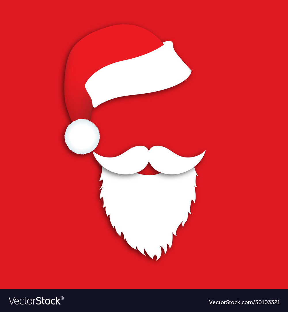 Santa Claus Hat And Beard Royalty Free Vector Image