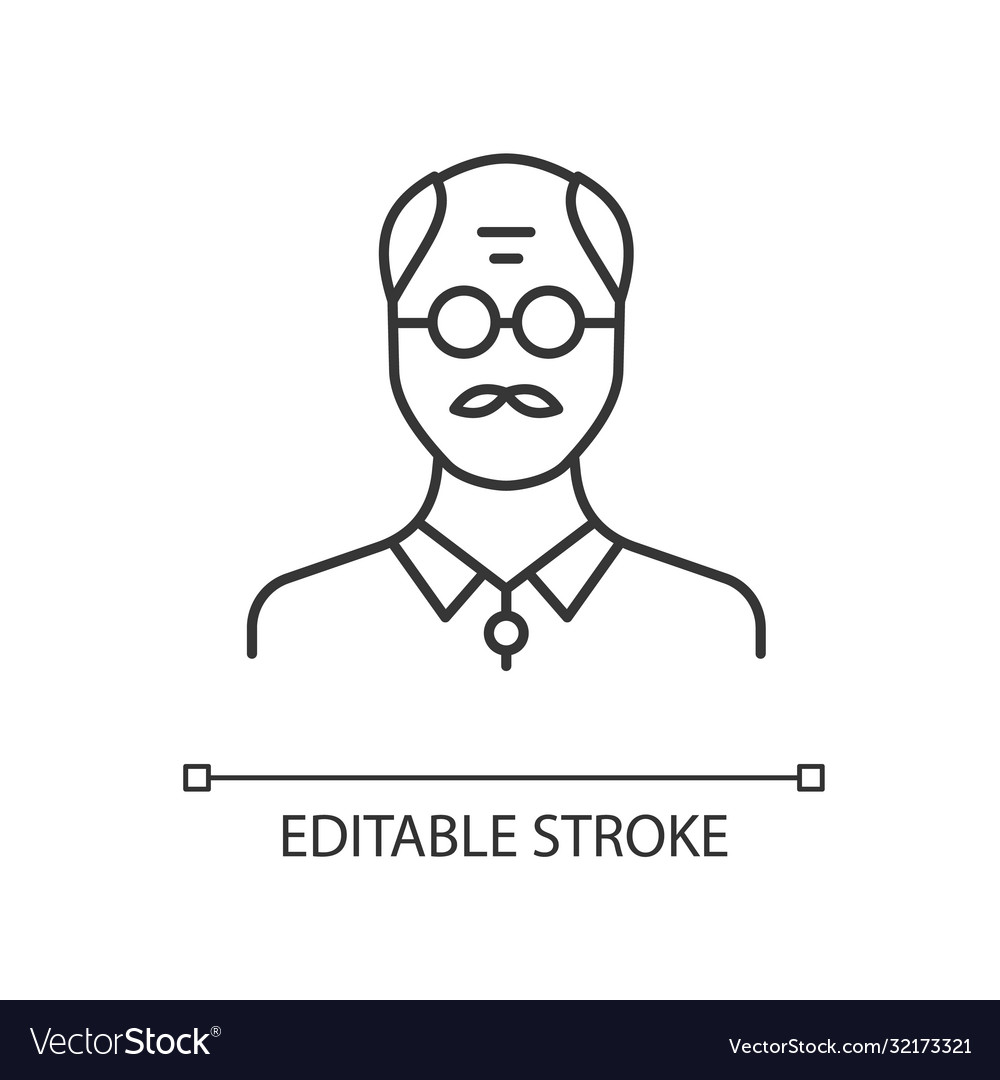 Senior man linear icon Royalty Free Vector Image