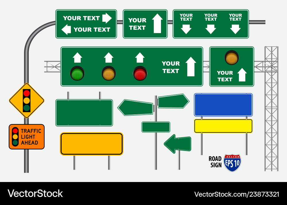 Set of road sign or traffic light Royalty Free Vector Image