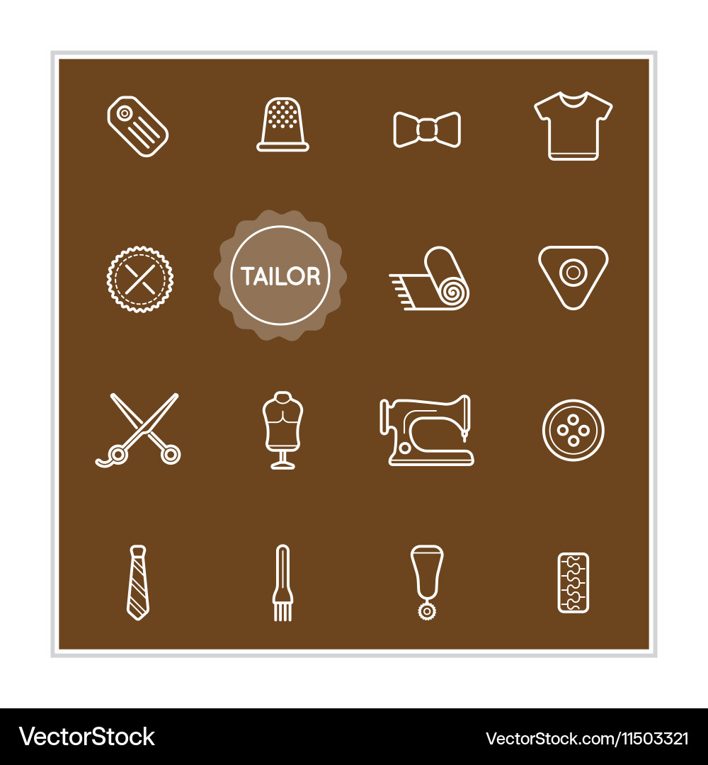 Set of tailor elements can be used as logo or icon