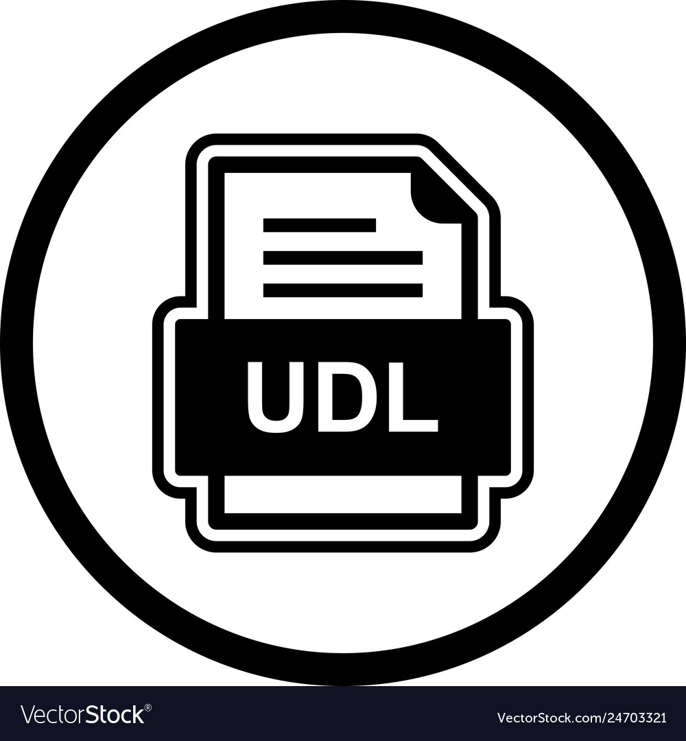 Udl file document icon Royalty Free Vector Image