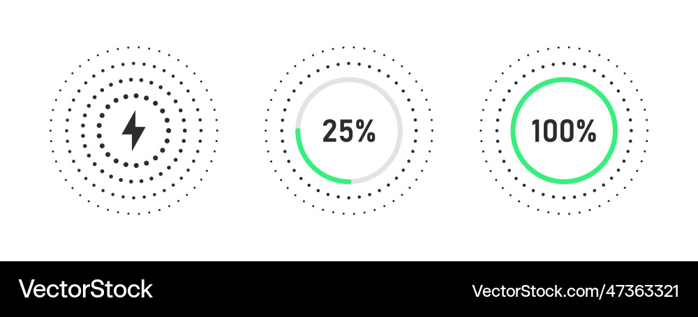 Wireless charger battery percentage phone charge Vector Image