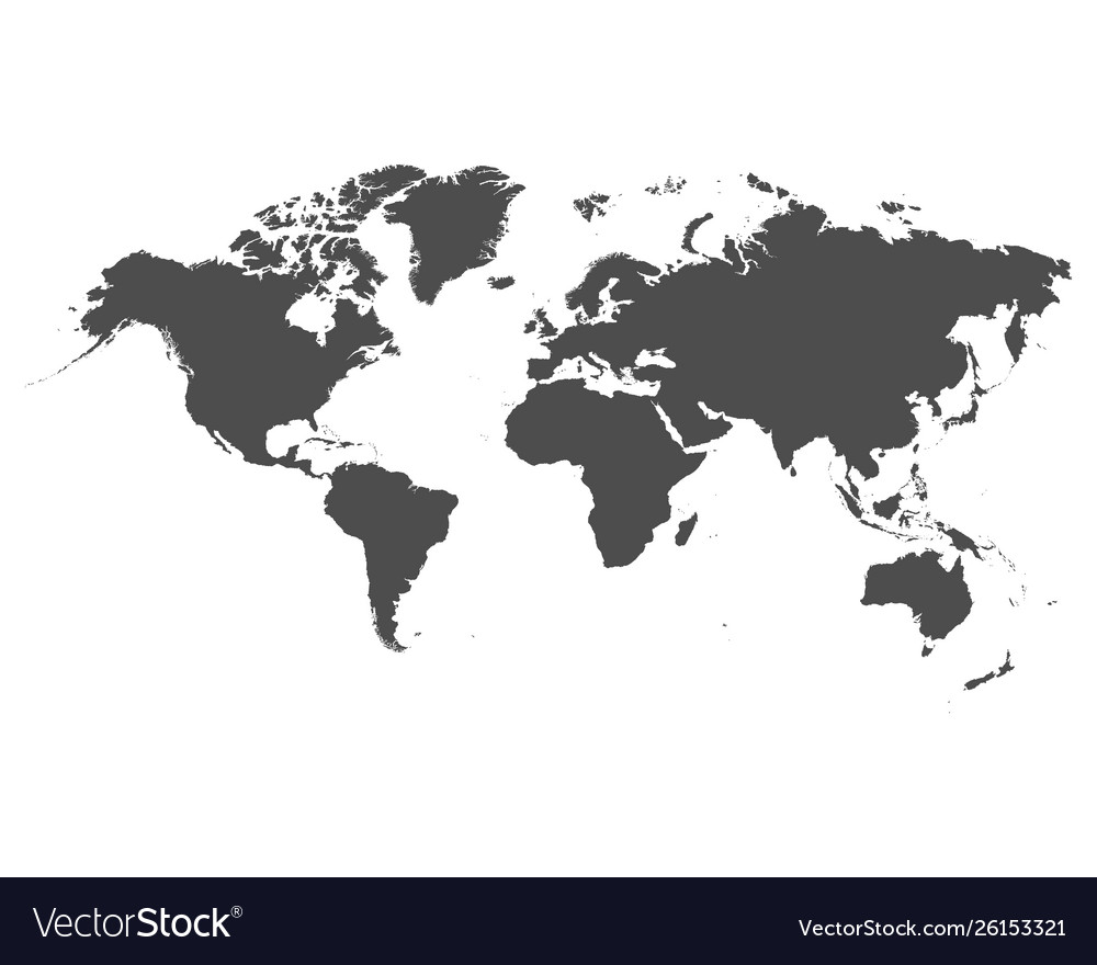 World map on white background Royalty Free Vector Image