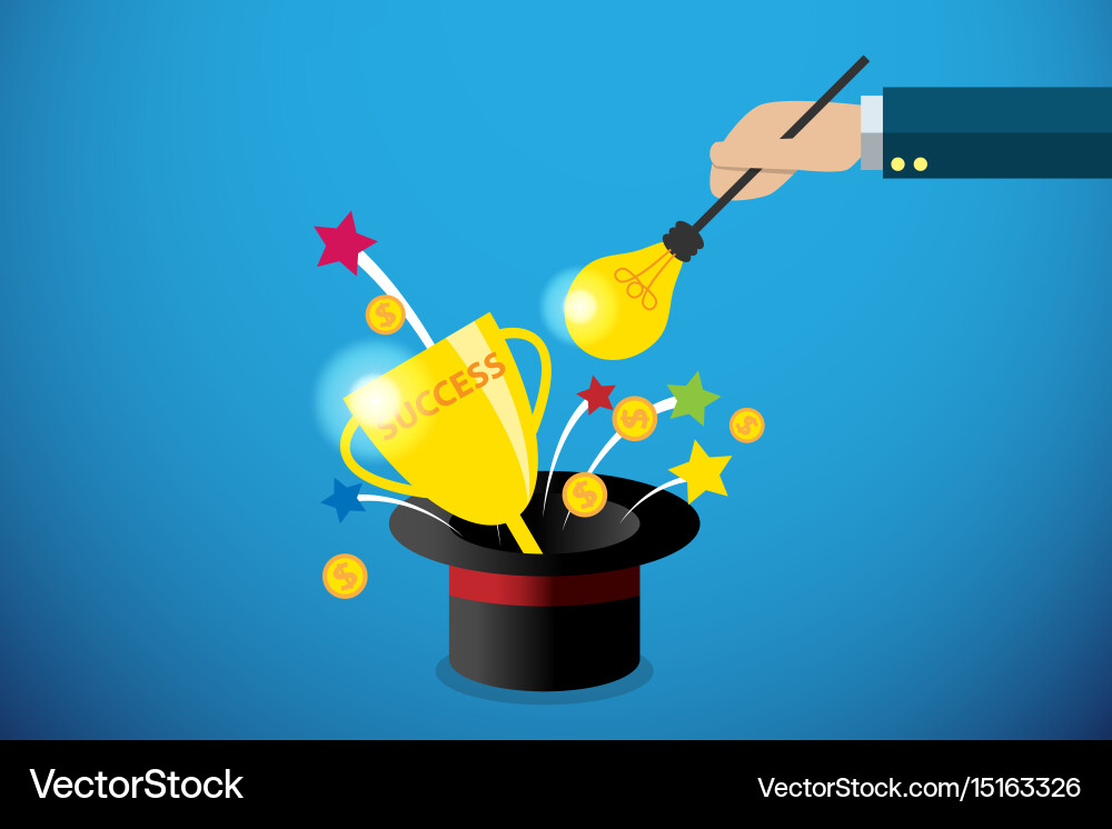Business hand holding lightbulb magic wand Vector Image