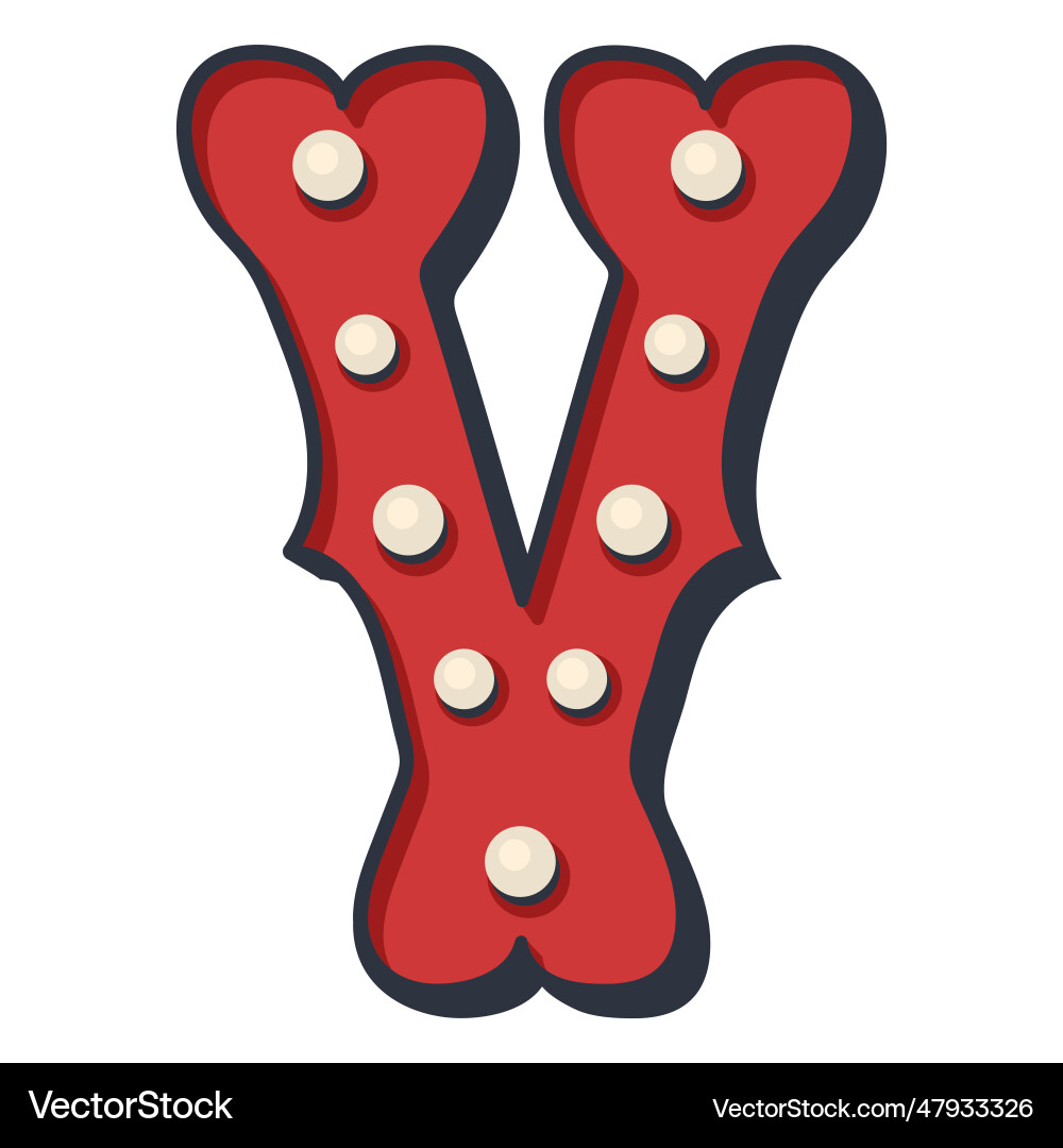 Carnival letter v color Royalty Free Vector Image