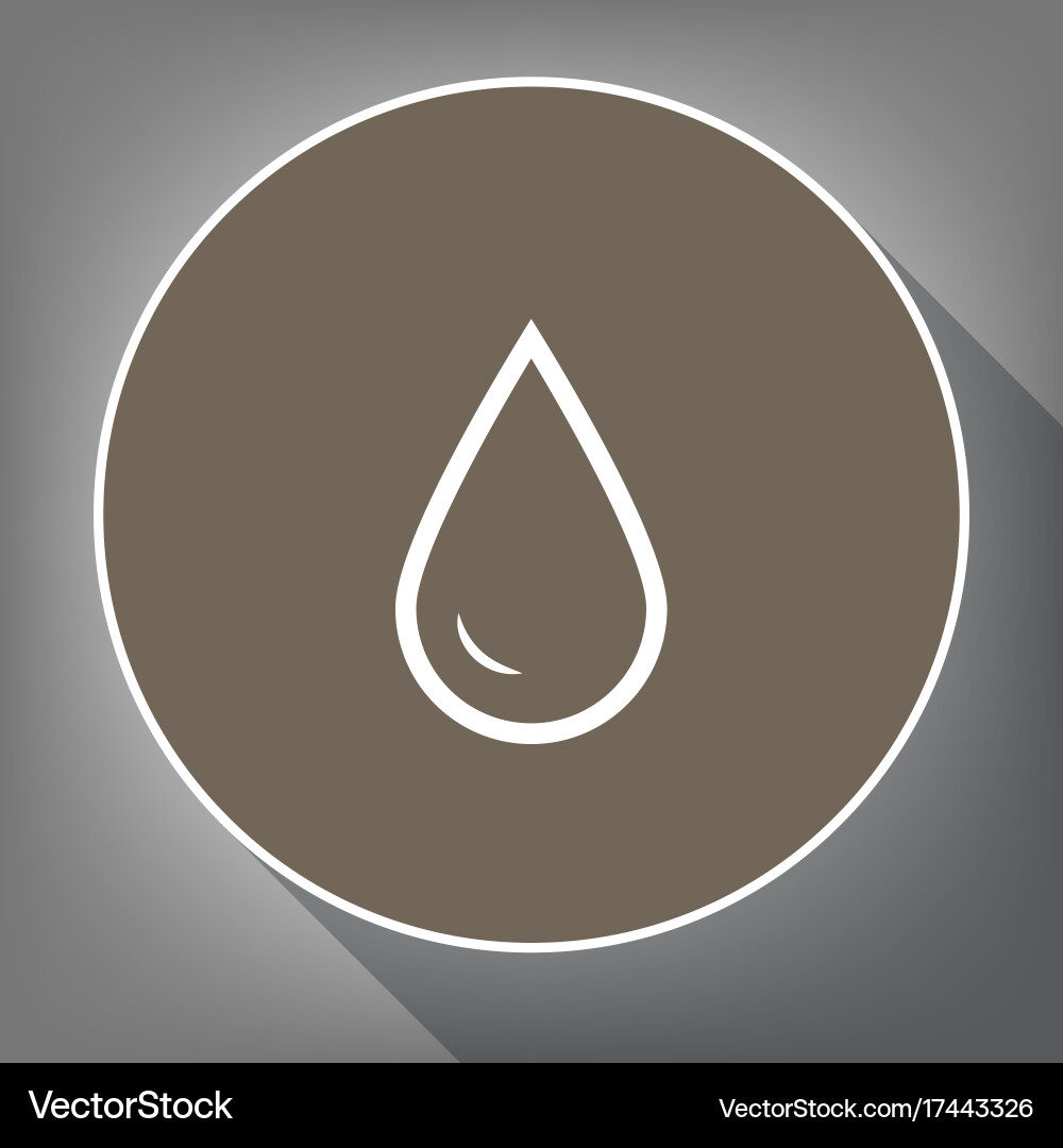 Drop water sign white icon on brown Royalty Free Vector