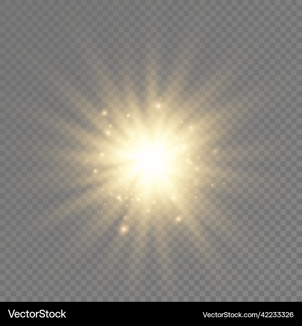 Glow bright light star yellow sun rays sunshine Vector Image