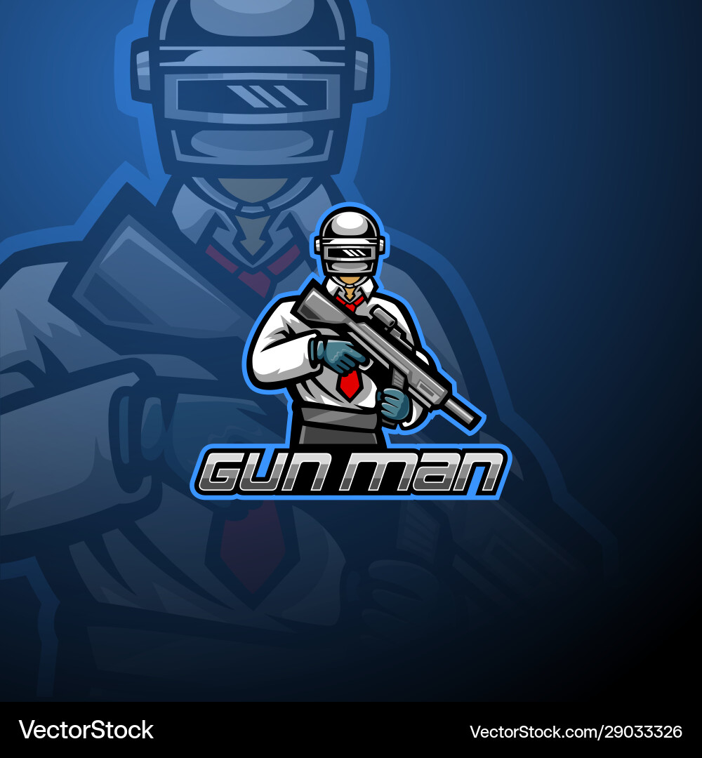 Gunner esport mascot logo design Royalty Free Vector Image