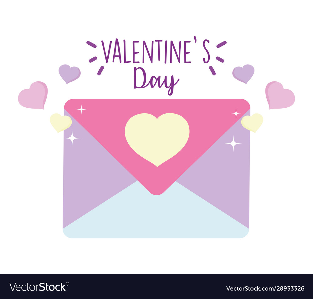 Happy valentines day mail envelope letter card Vector Image
