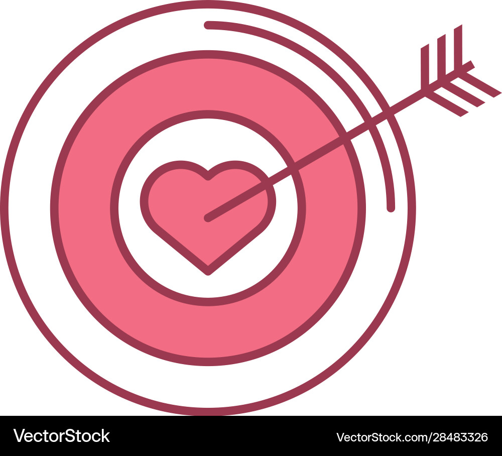 Happy valentines day target with heart icon Vector Image