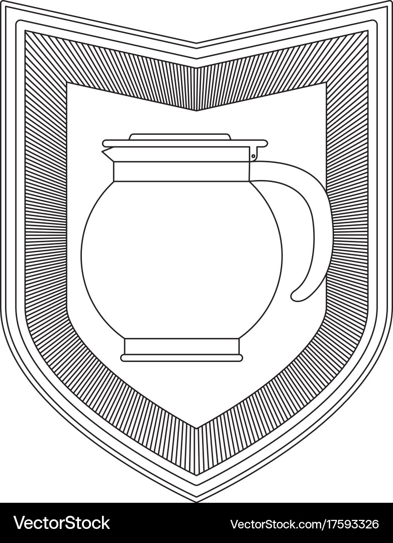 Logo shield decorative of rounded glass jar Vector Image