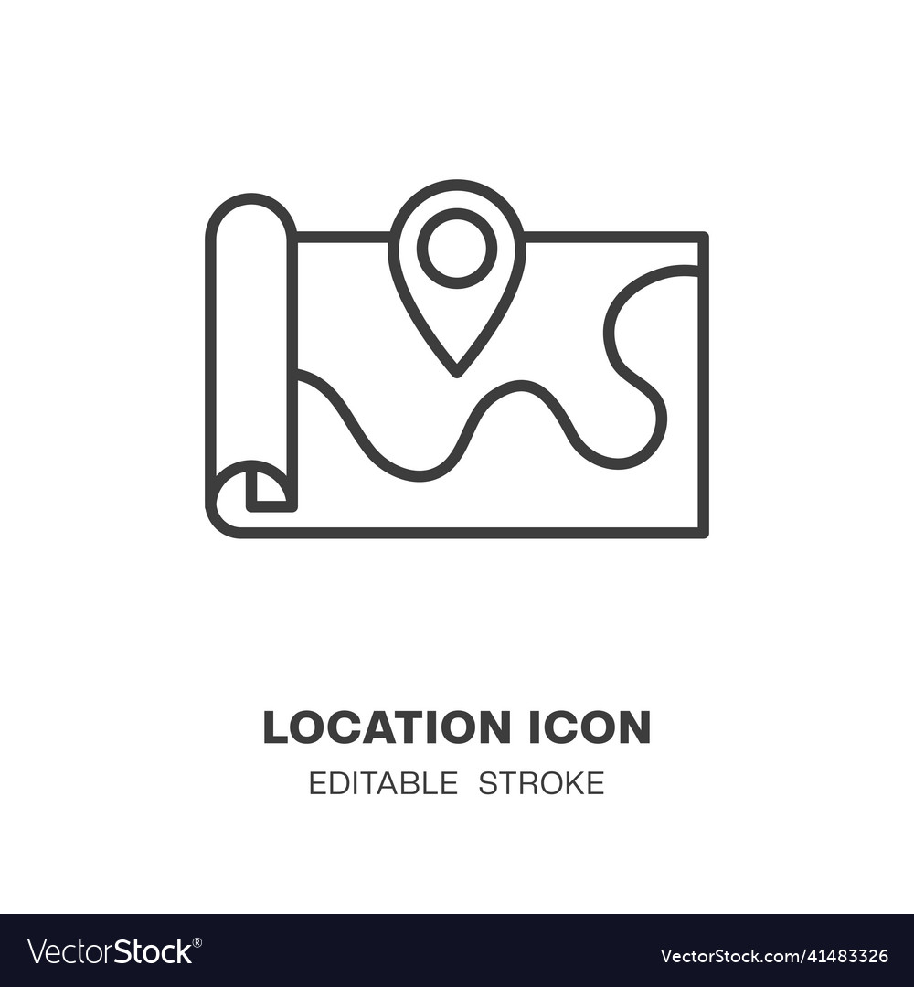 Map location line icon navigation editable Vector Image Map location line icon navigation editable Vector Image
