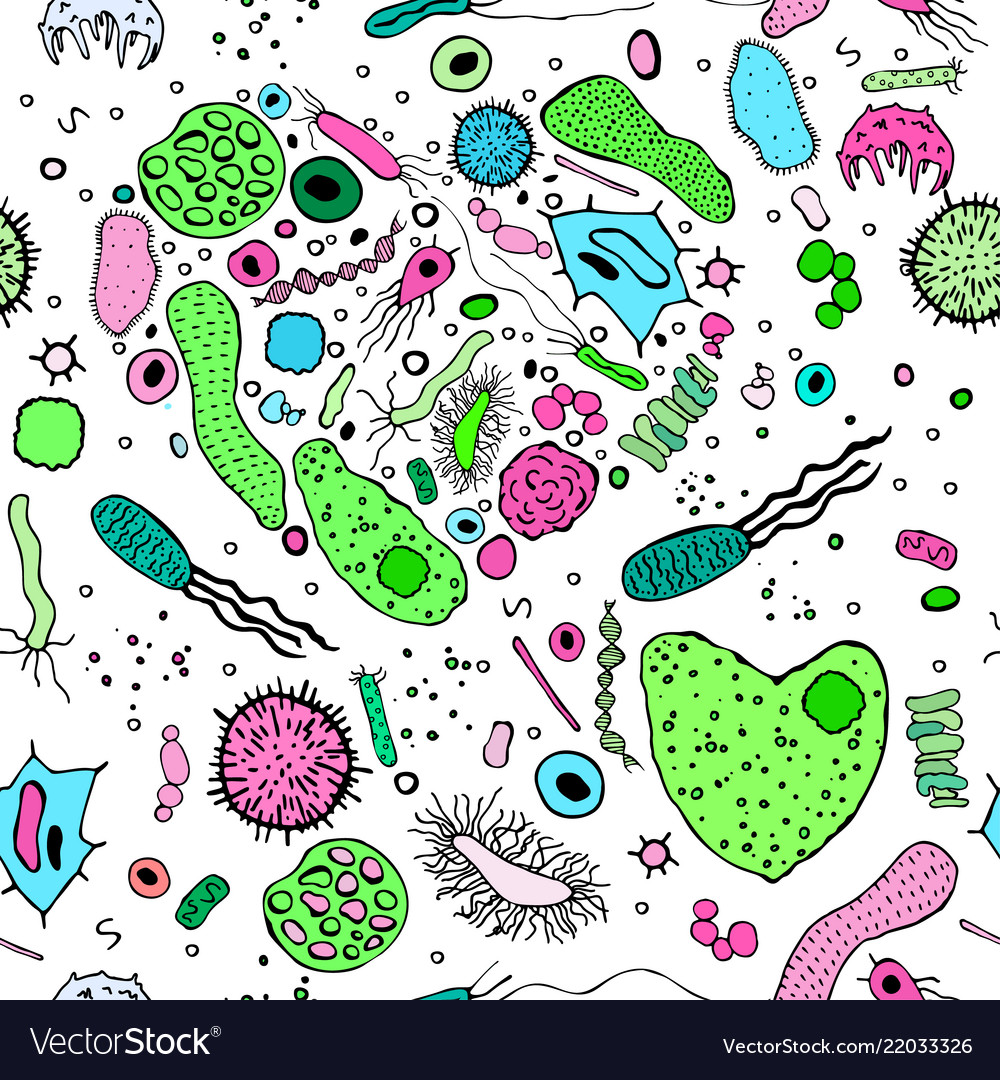 Microbiology seamless pattern Royalty Free Vector Image