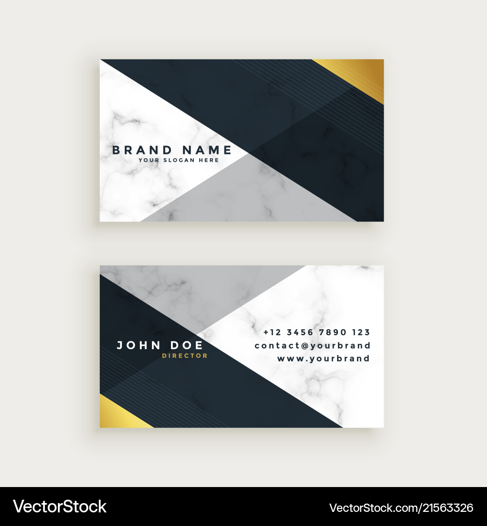 Minimal style marble business card design Vector Image