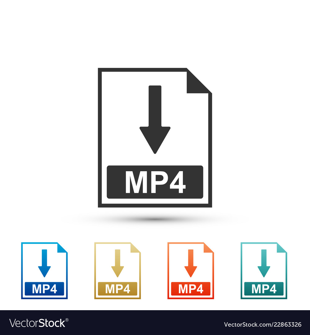Mp4 file document icon download button icon Vector Image Mp4 file document icon download button icon Vector Image