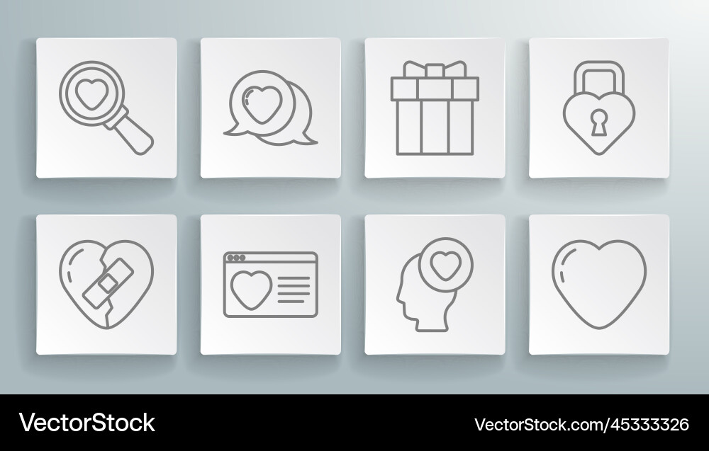 Set line healed broken heart heart in speech Vector Image