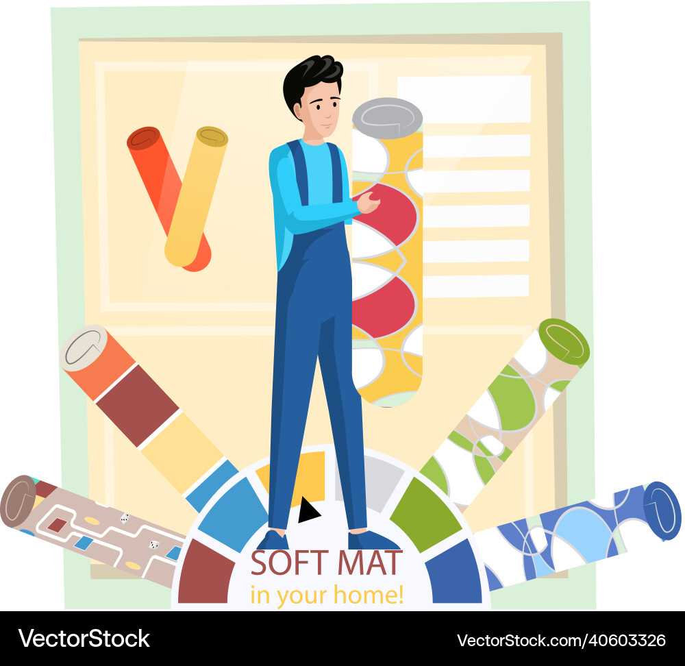 Soft mat in your home concept textile rolls rugs Vector Image