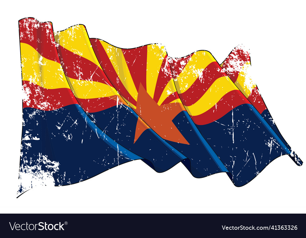 Textured grunge waving flag of the state Vector Image