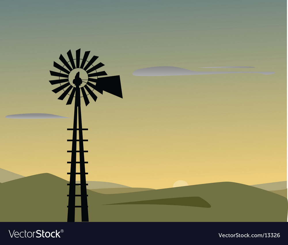 Windmill Royalty Free Vector Image - VectorStock