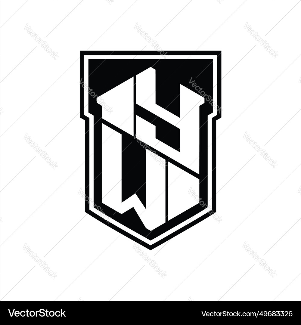 Yw logo monogram hexagon geometric up and down Vector Image