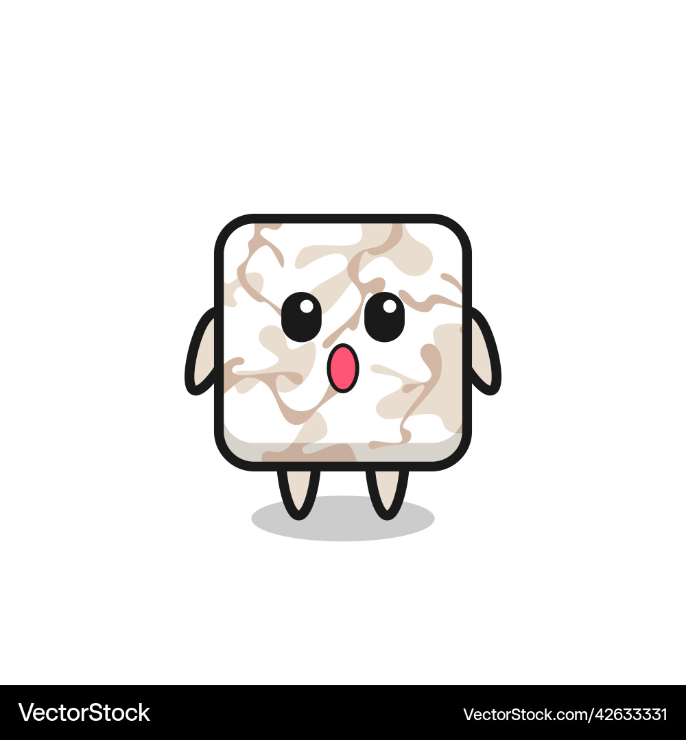 Amazed expression of the ceramic tile cartoon Vector Image