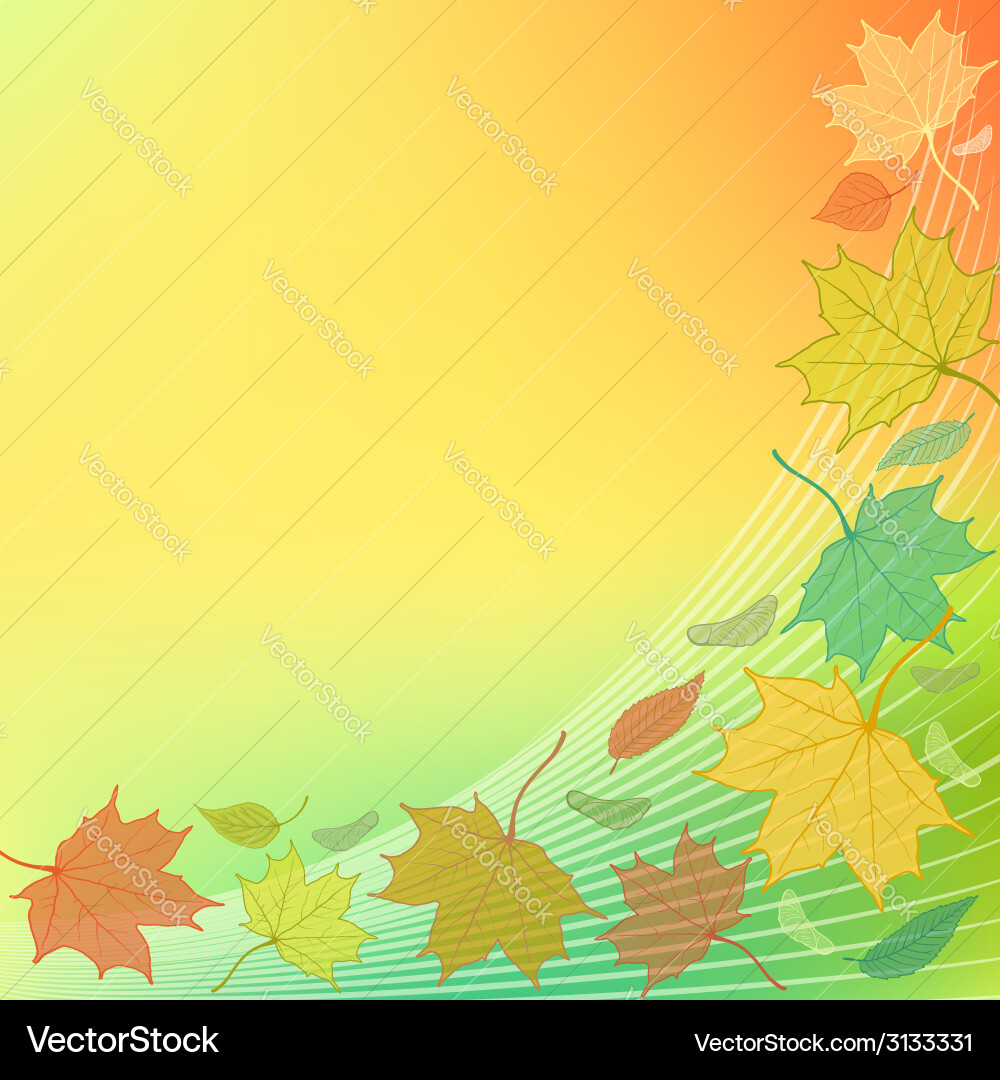 Autumn Background with fallen leaves and blank spa