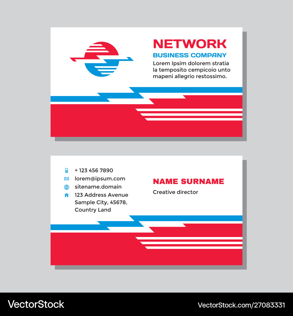 Business visit card template with logo - concept Vector Image