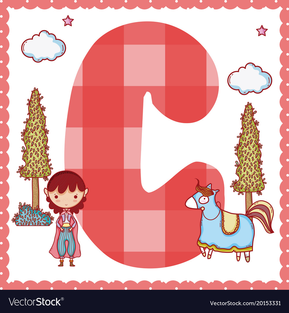 C Alphabet Letter For Kids Royalty Free Vector Image