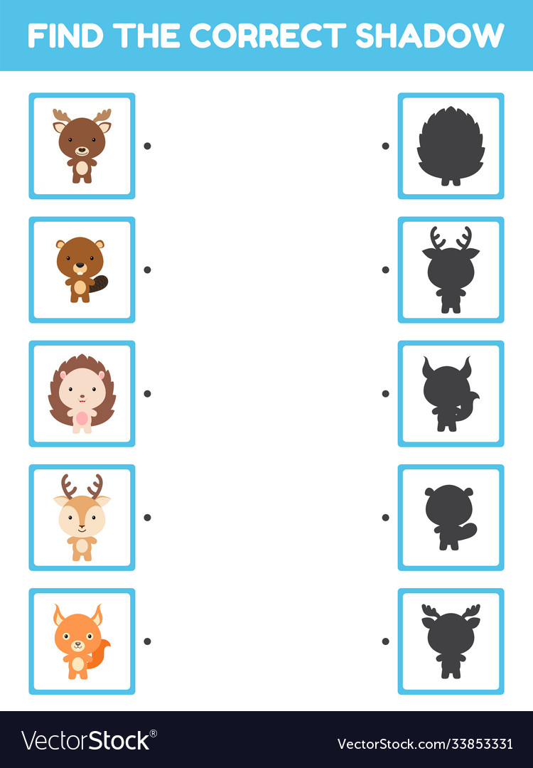 Game template find correct shadow matching Vector Image