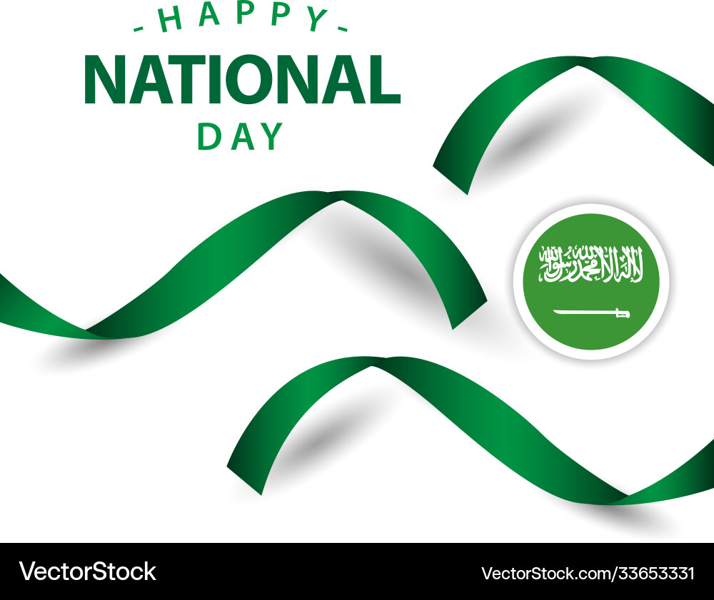 Happy saudi arabia national day template design Vector Image