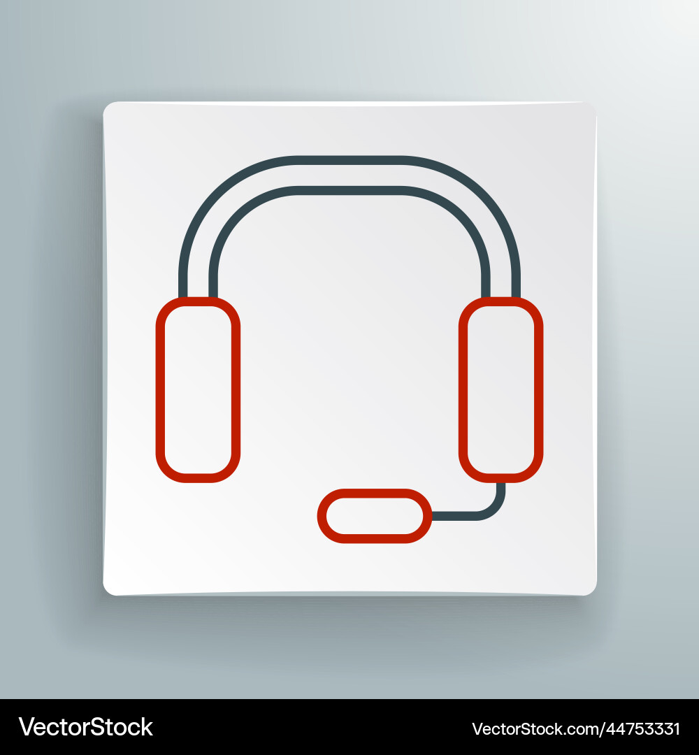 Line headphones icon isolated on white background Vector Image