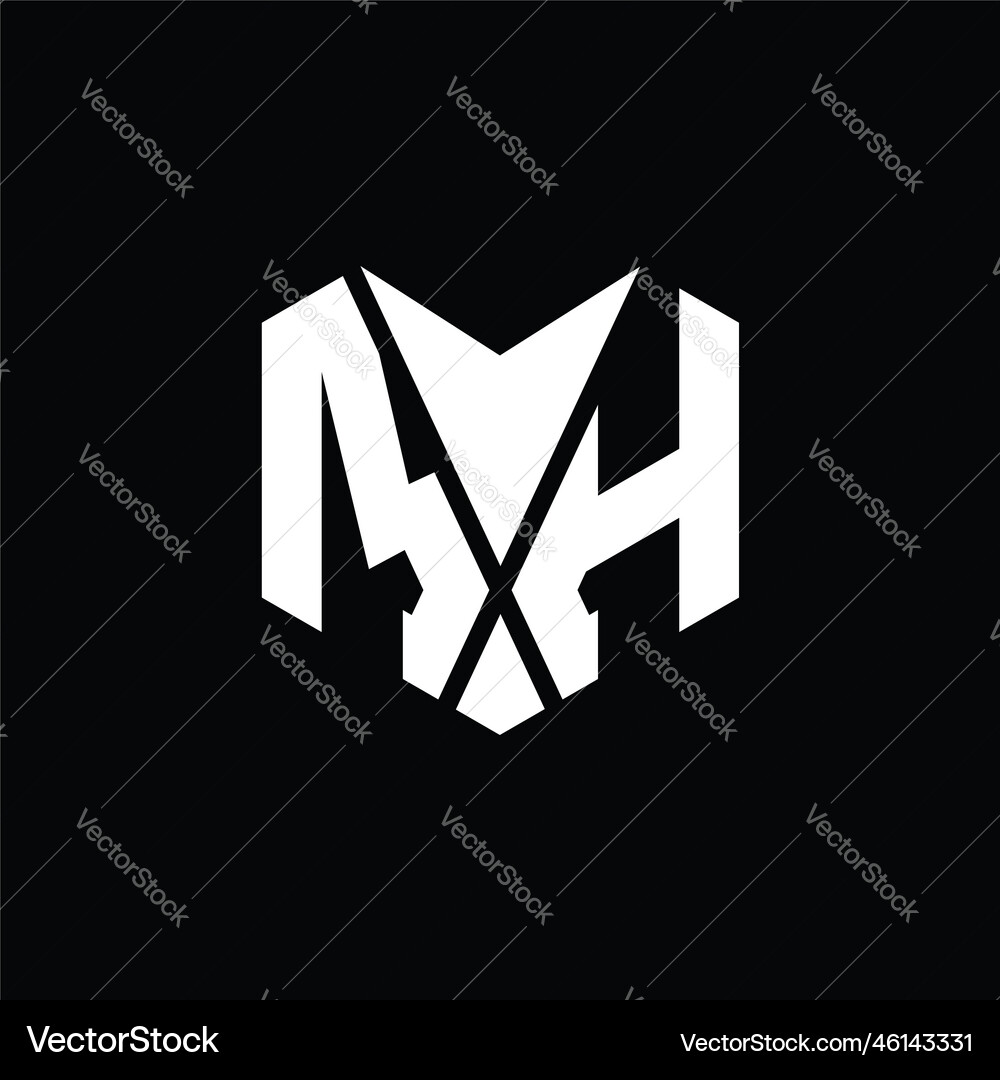 Mh logo monogram abstract hexagon images design Vector Image