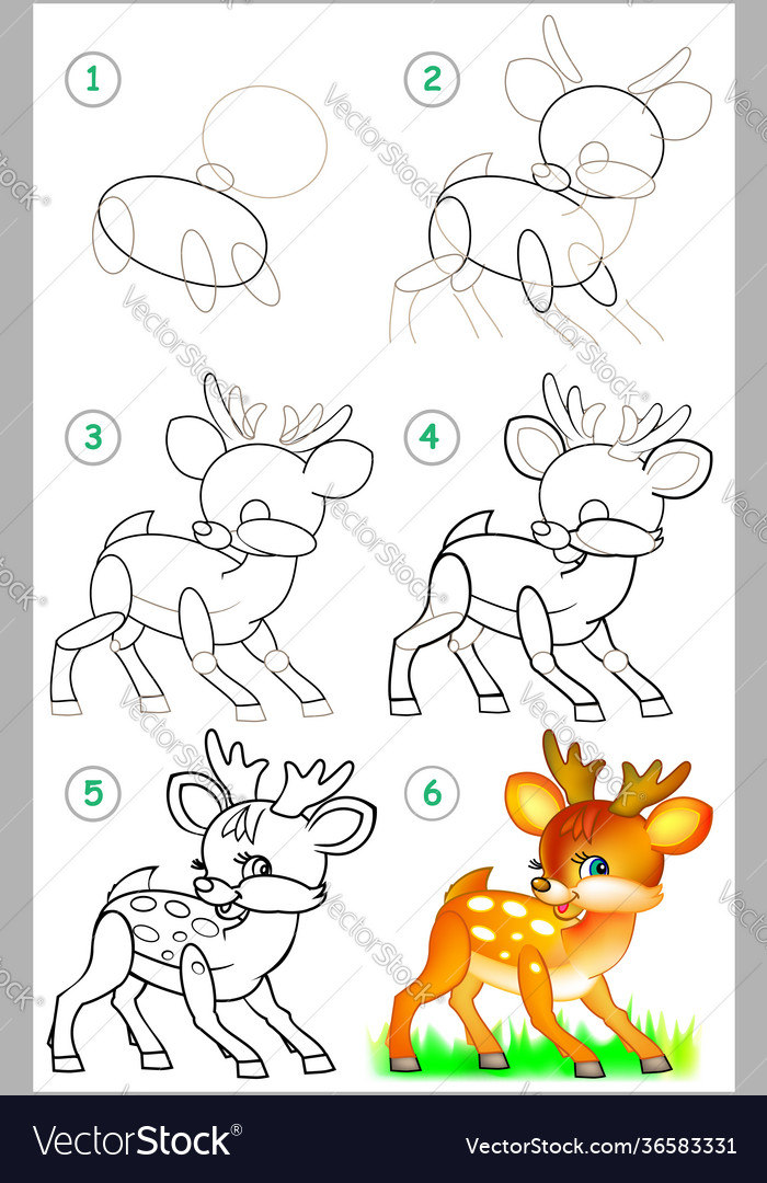 Page shows how to learn step step to draw Vector Image