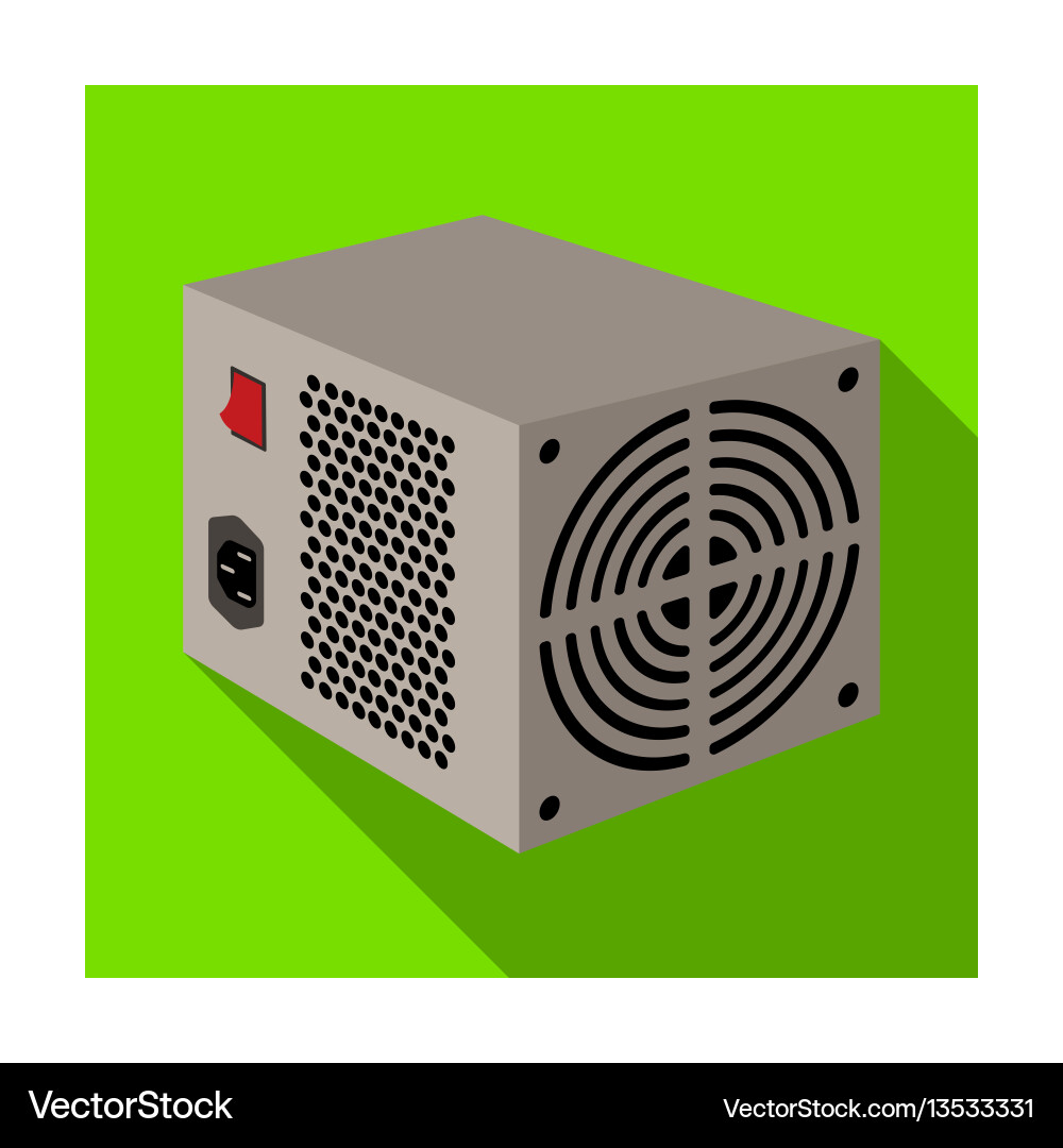 Power supply unit icon in flat style isolated Vector Image