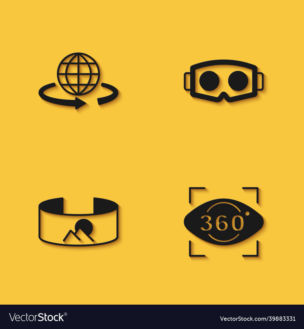 Set 3d modeling 360 degree view and virtual Vector Image