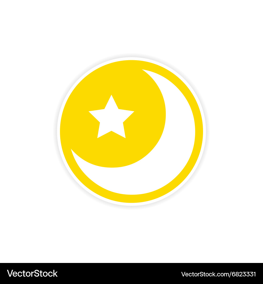 Sticker logo moon and star on a white background Vector Image