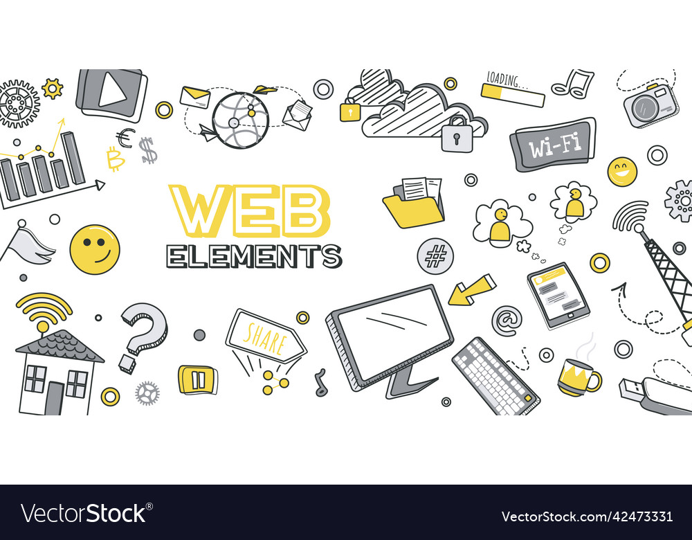 Web elements concept for banner design Royalty Free Vector