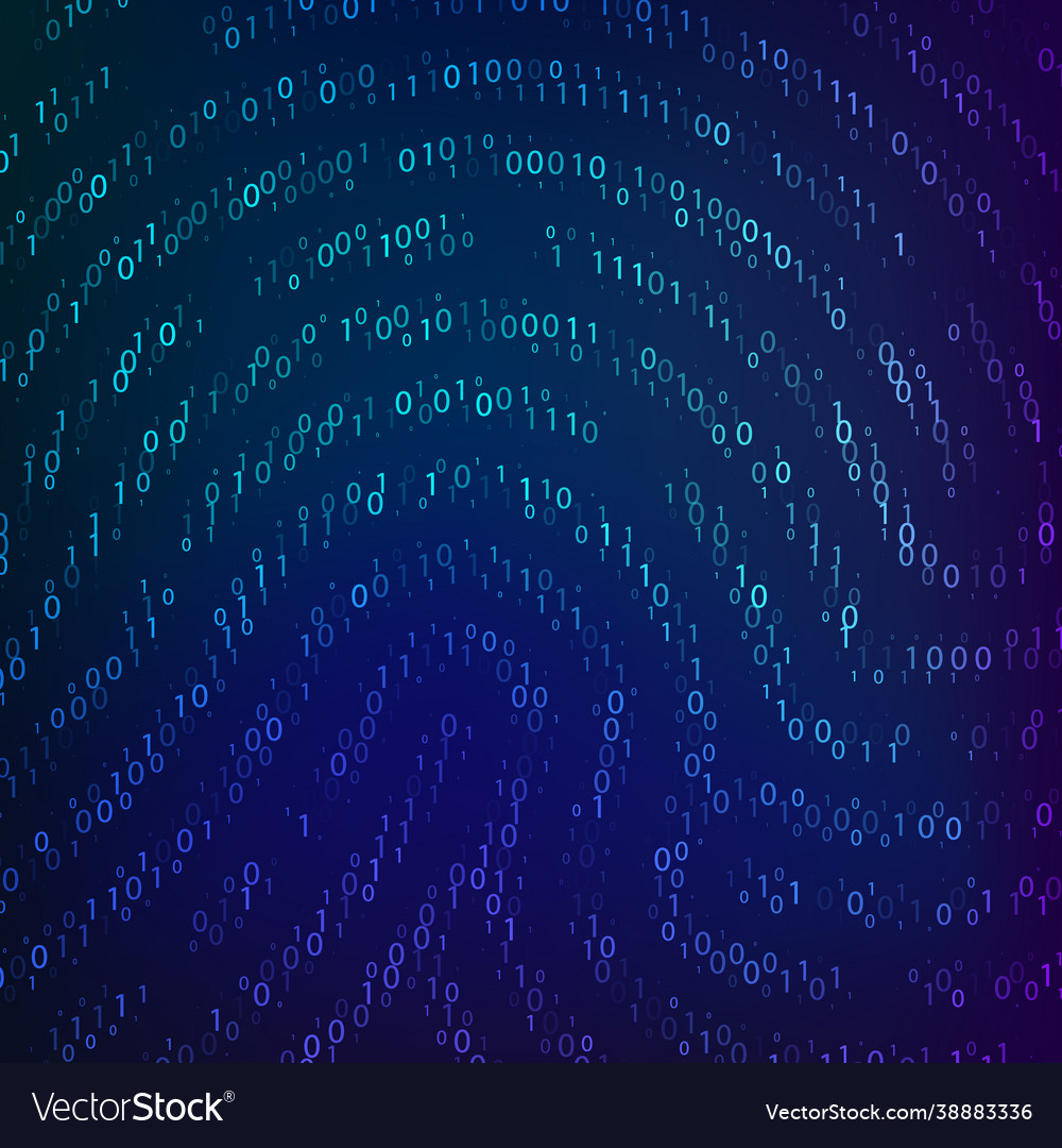 Binary code fingerprint shape biometric data Vector Image