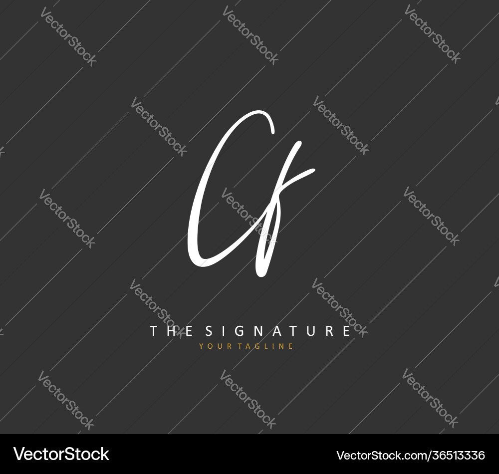 Cf initial letter handwriting and signature logo Vector Image