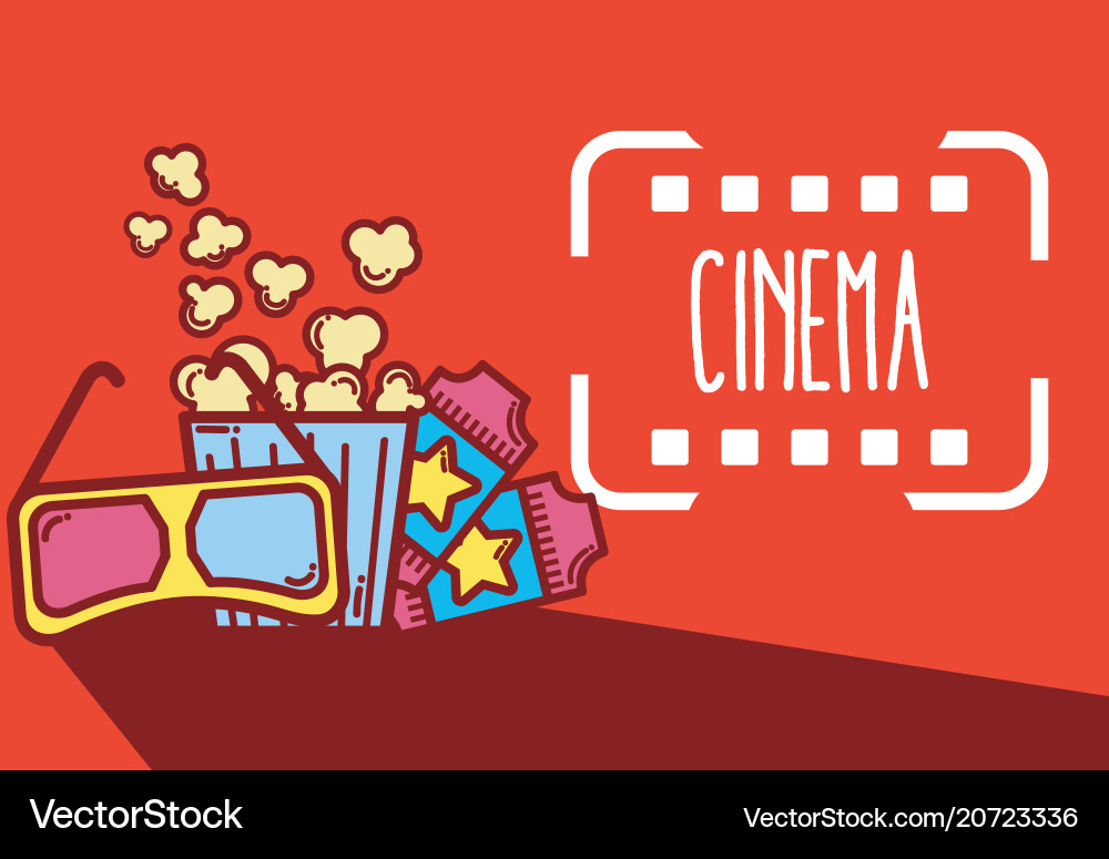 Cinema cute cartoon design Royalty Free Vector Image