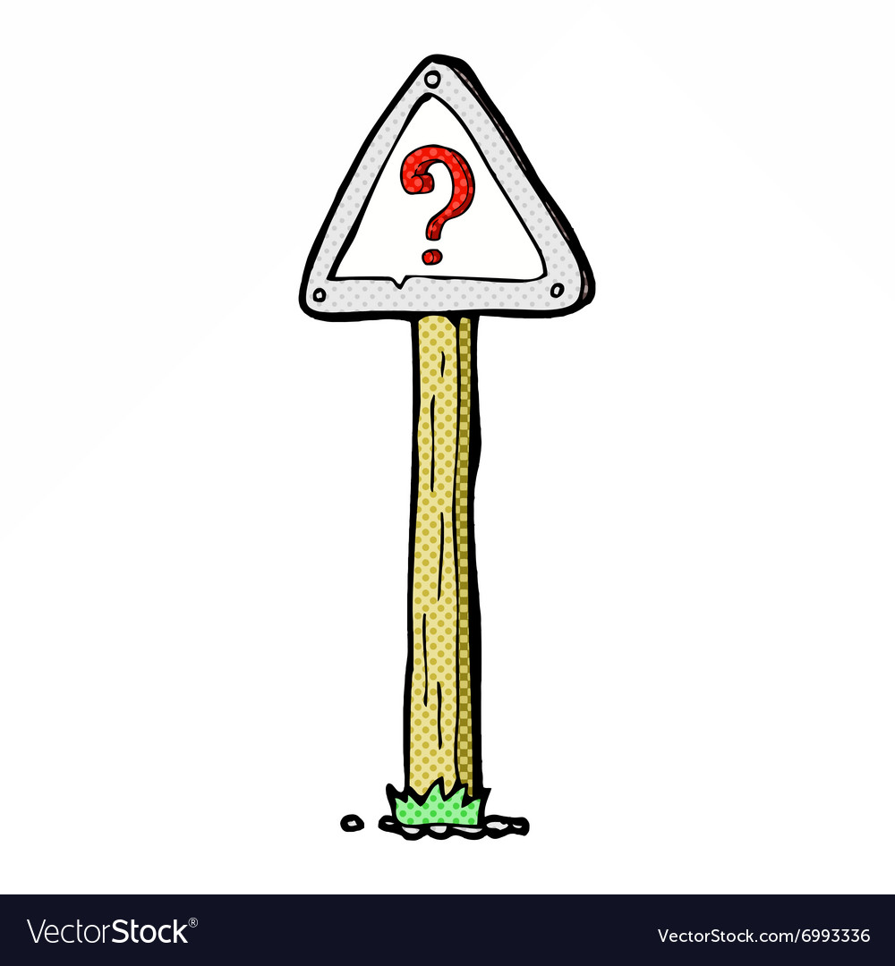 Comic cartoon question mark sign Royalty Free Vector Image