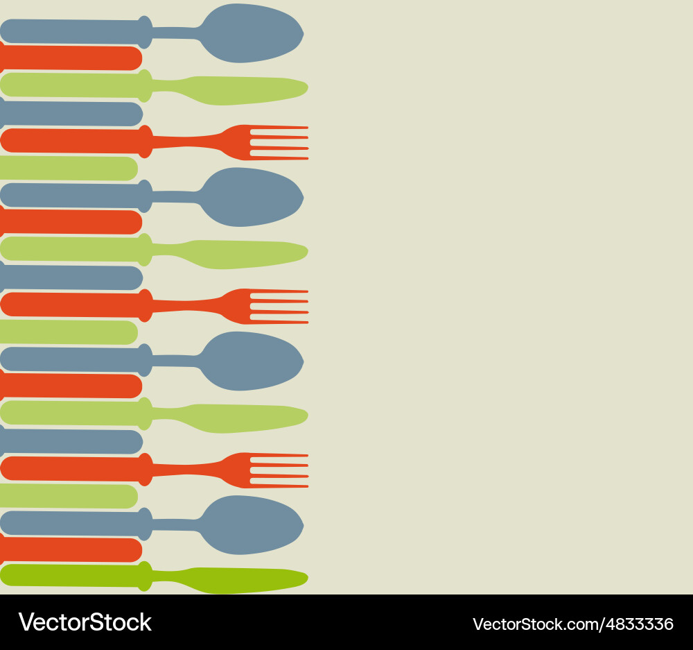 Cutlery color Royalty Free Vector Image - VectorStock