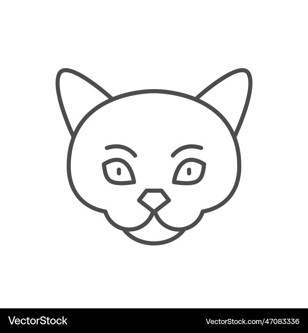 Domestic cat line outline icon Royalty Free Vector Image