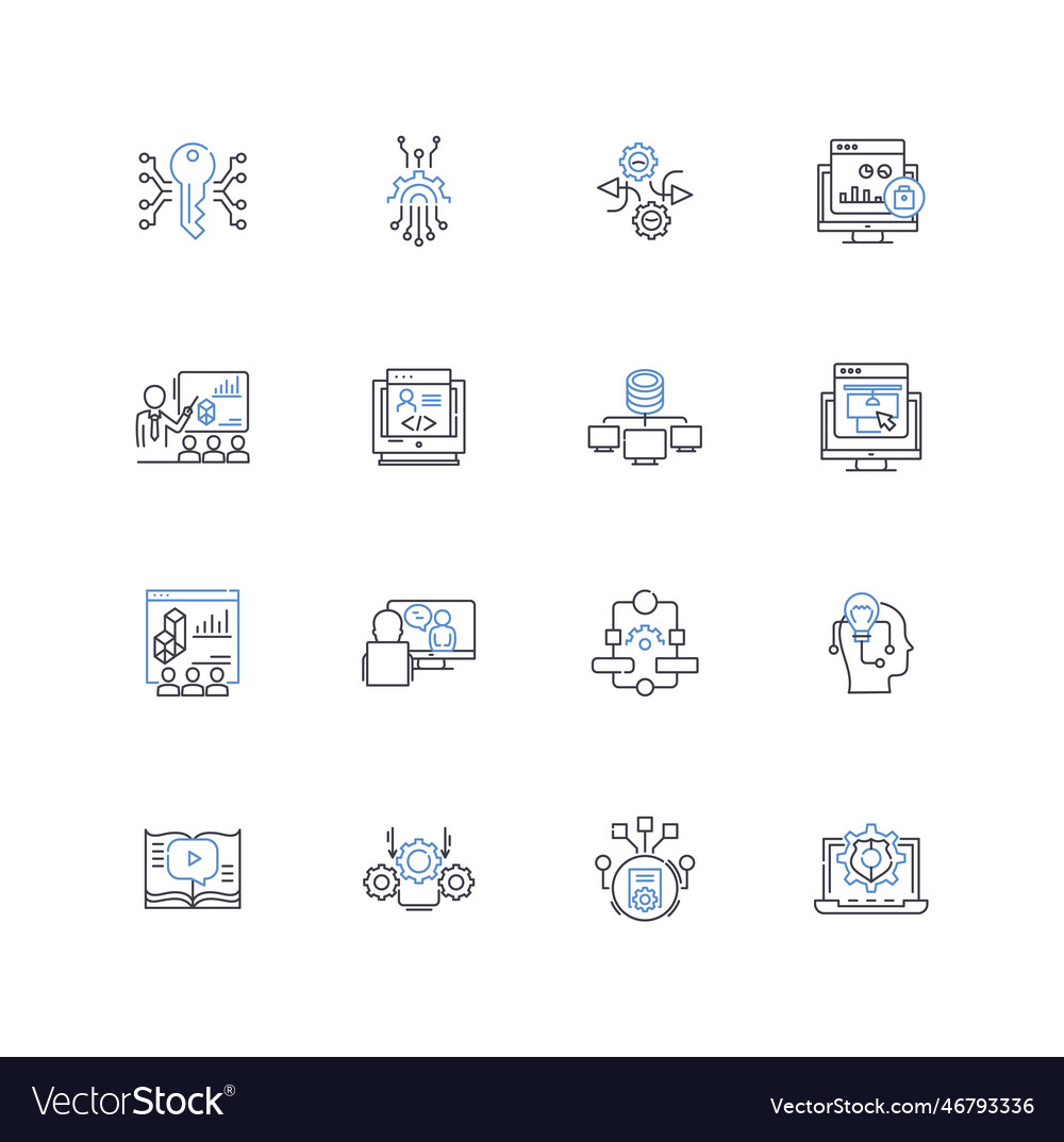 Incident response line icons collection attack Vector Image