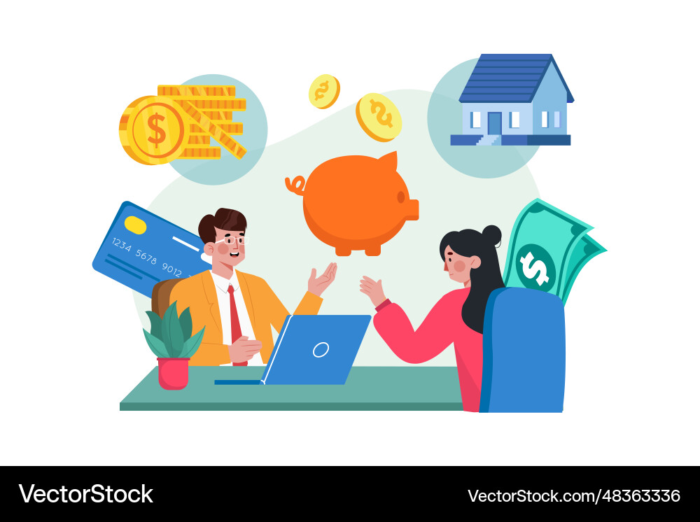 Investment banker providing clients Royalty Free Vector