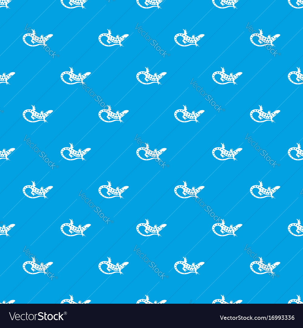 Lizard pattern seamless blue Royalty Free Vector Image