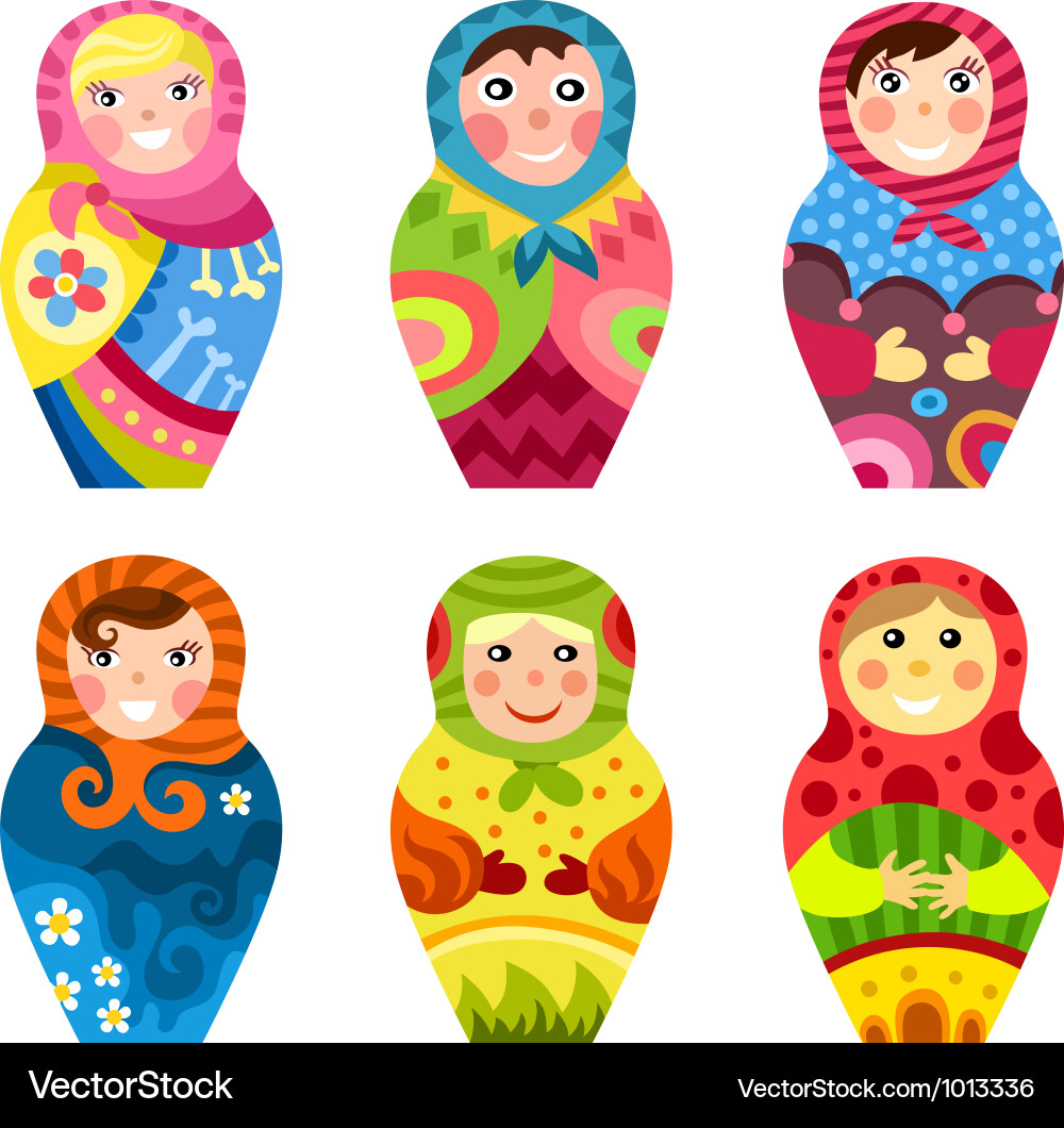 Matryoshka set Royalty Free Vector Image - VectorStock