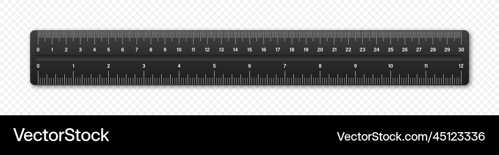 Realistic plastic ruler with measurement scale Vector Image