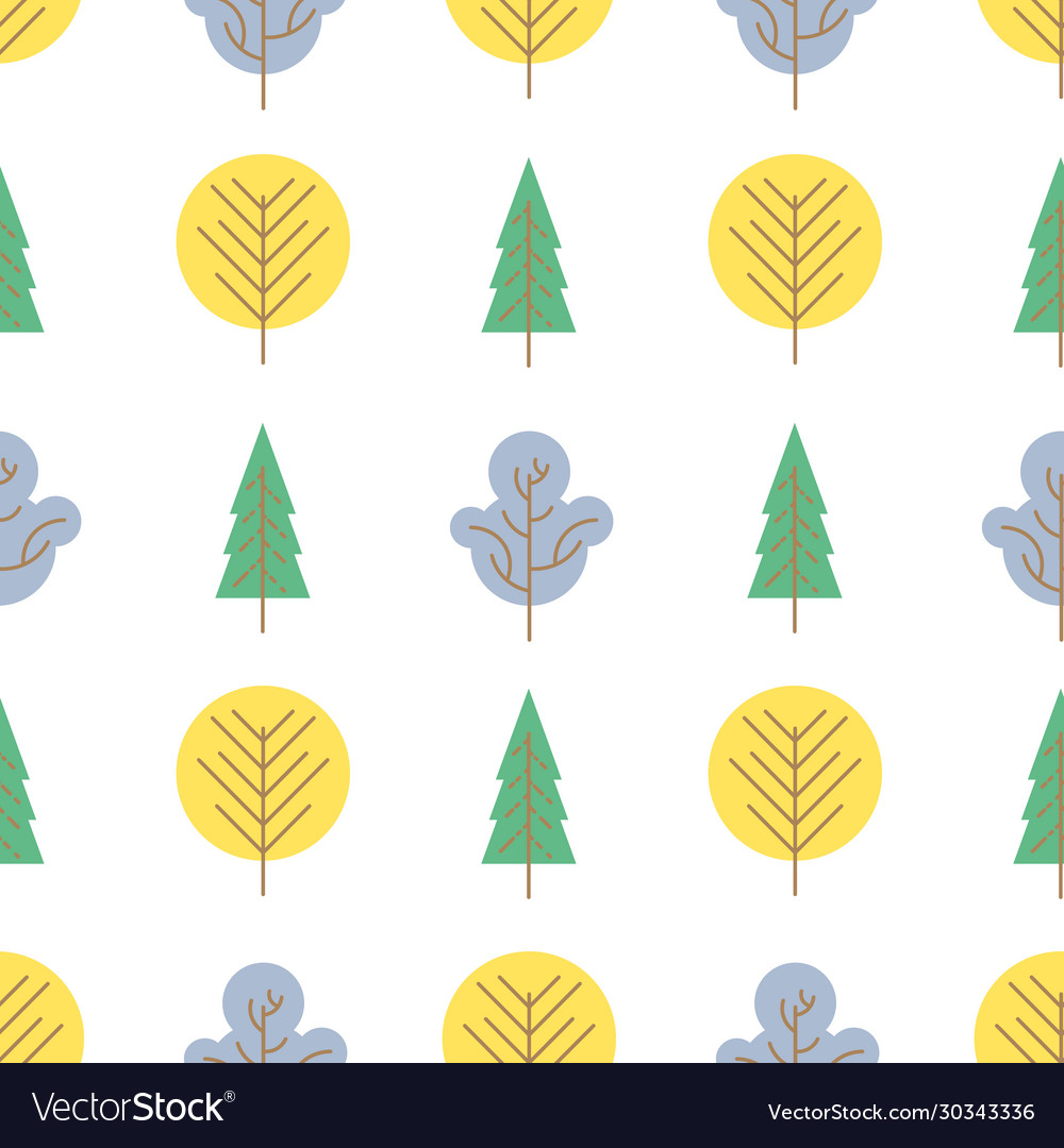 Seamless pattern with colored trees Royalty Free Vector